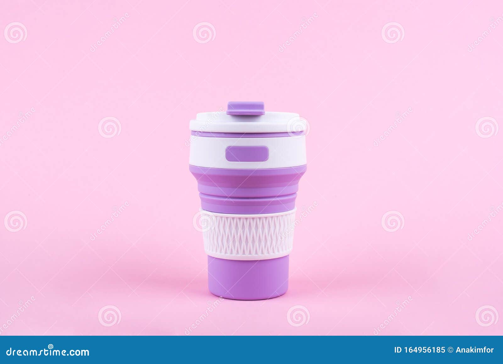 Reusable Coffee Cup on Pink Background Stock Image - Image of coffee ...
