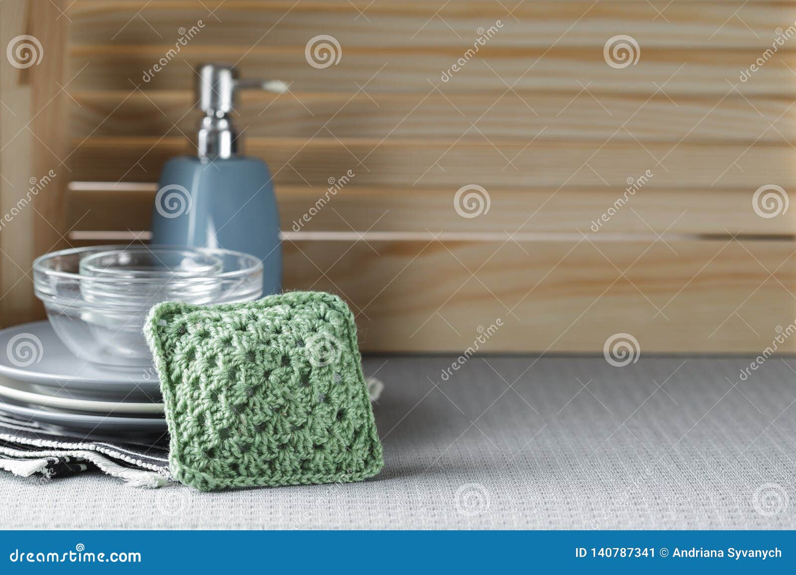 Reusable Crochet Hand Made Sponge for Dish Washing Stock Image - Image ...