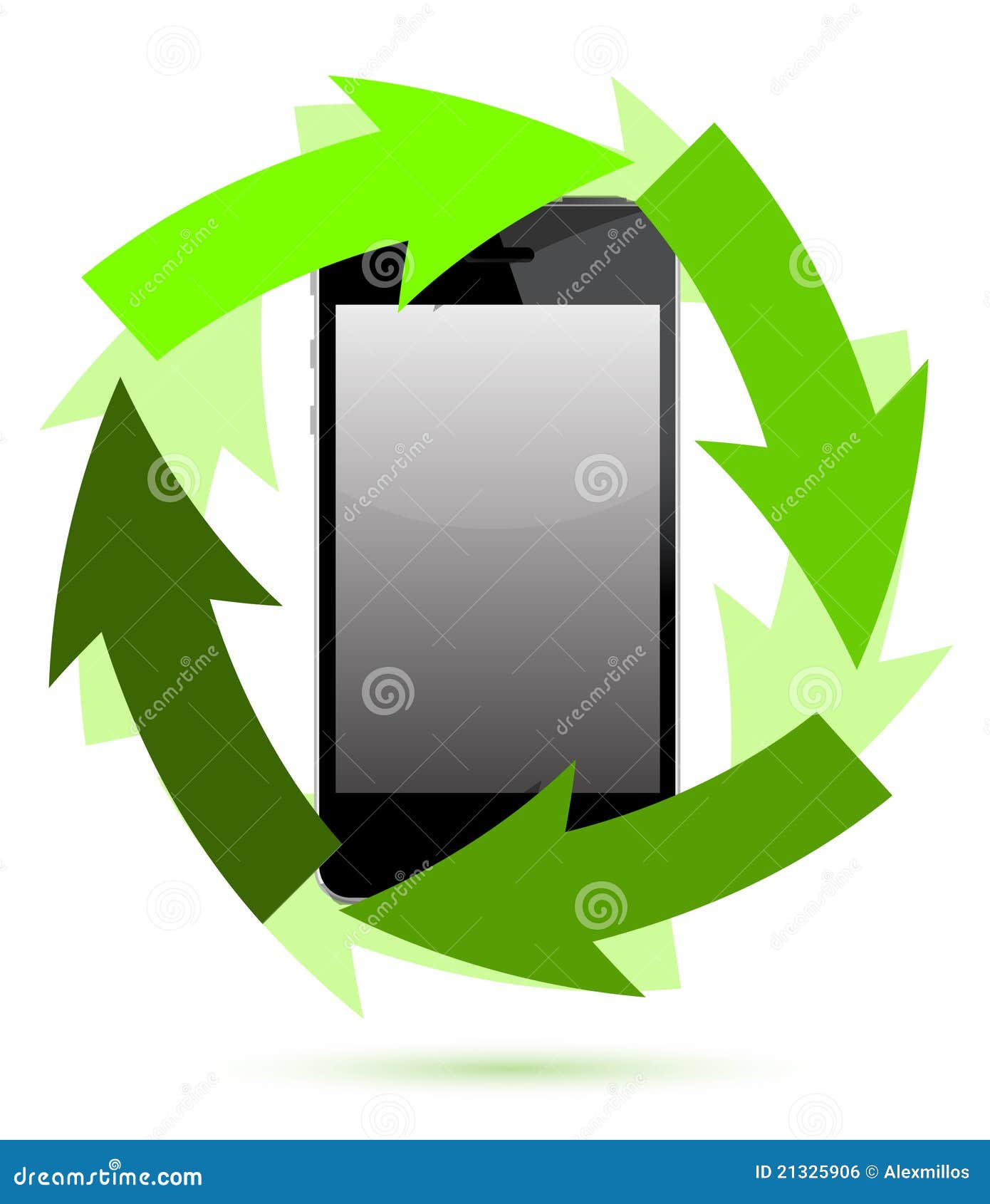 Reusable Electronic with Green Arrows Stock Vector - Illustration of ...