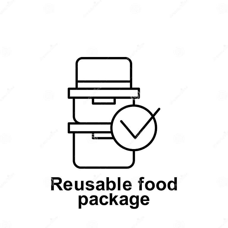 Reusable Food Package Icon. Element of Pollution Problems Icon Stock ...