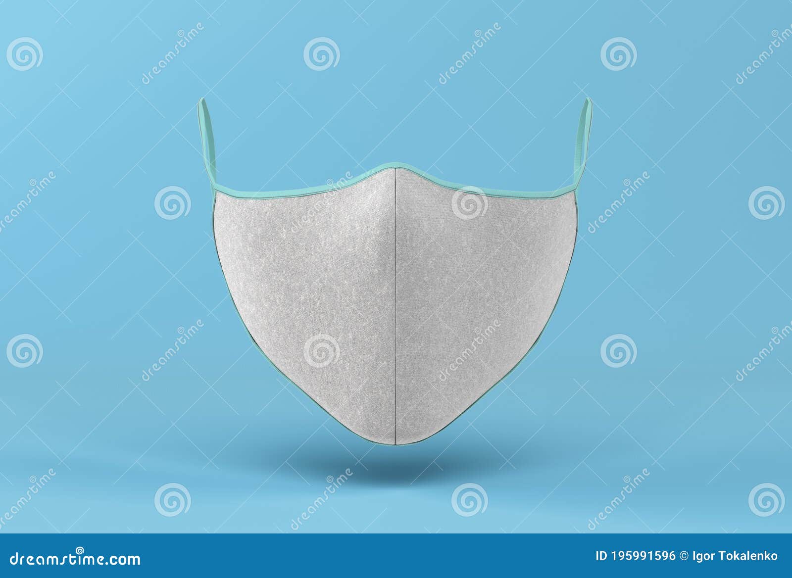 Reusable Grey Masks 3d Render Image on Blue Gradient Stock Illustration ...