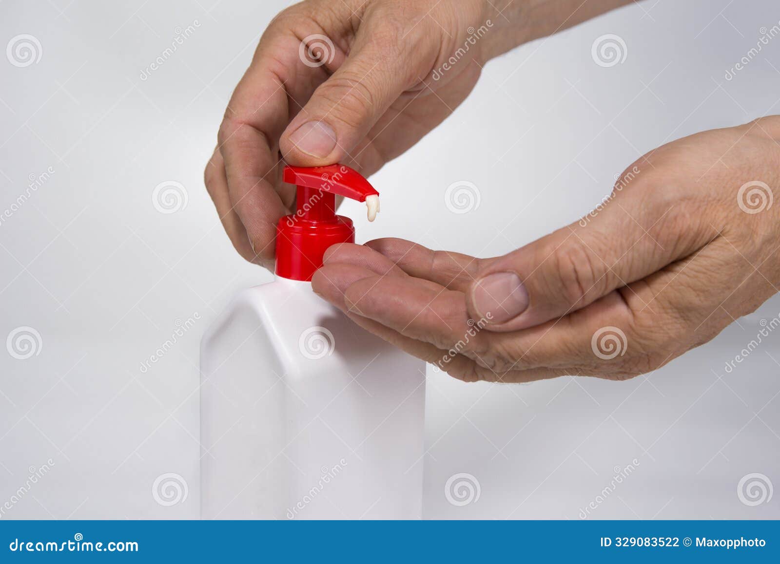 Reusable Hand Cream Dispenser on a White Stock Photo - Image of hand ...