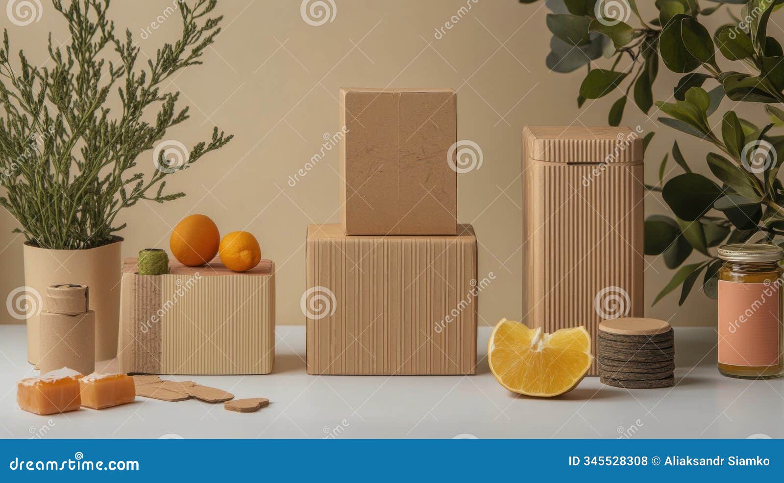 Reusable Lifestyle Items in Eco-friendly Packaging Design Stock ...