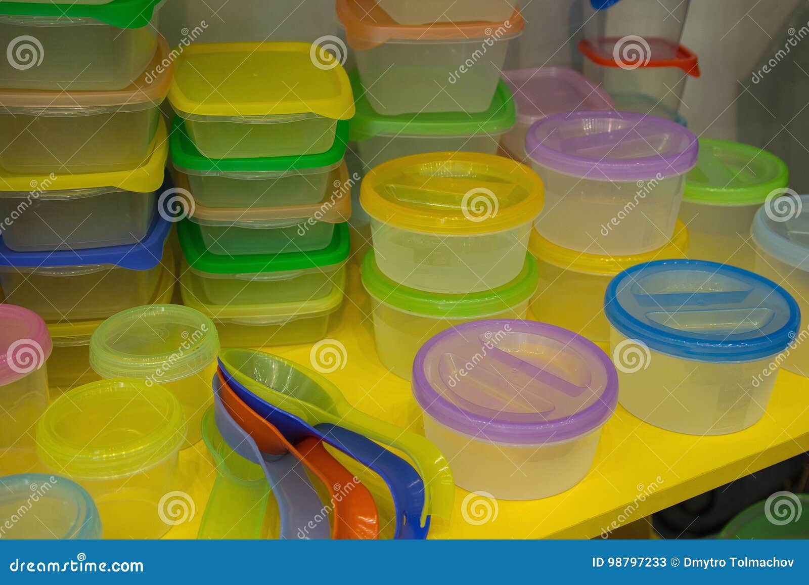 Reusable Plastic Container on the Counter Stock Image - Image of ...