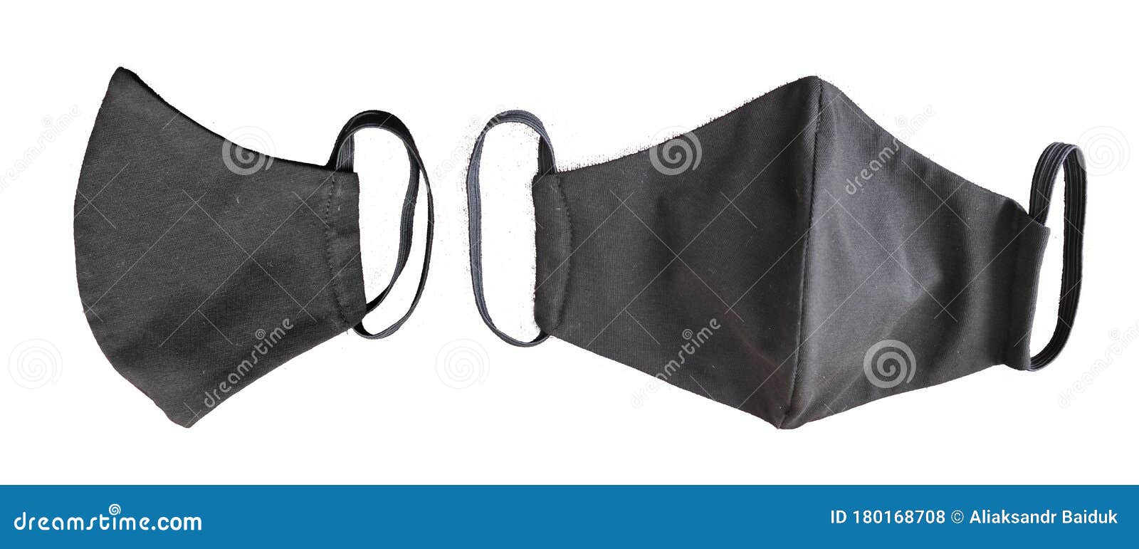 Reusable Respiratory Mask Made of Black Fabric with Elastic Bands To ...
