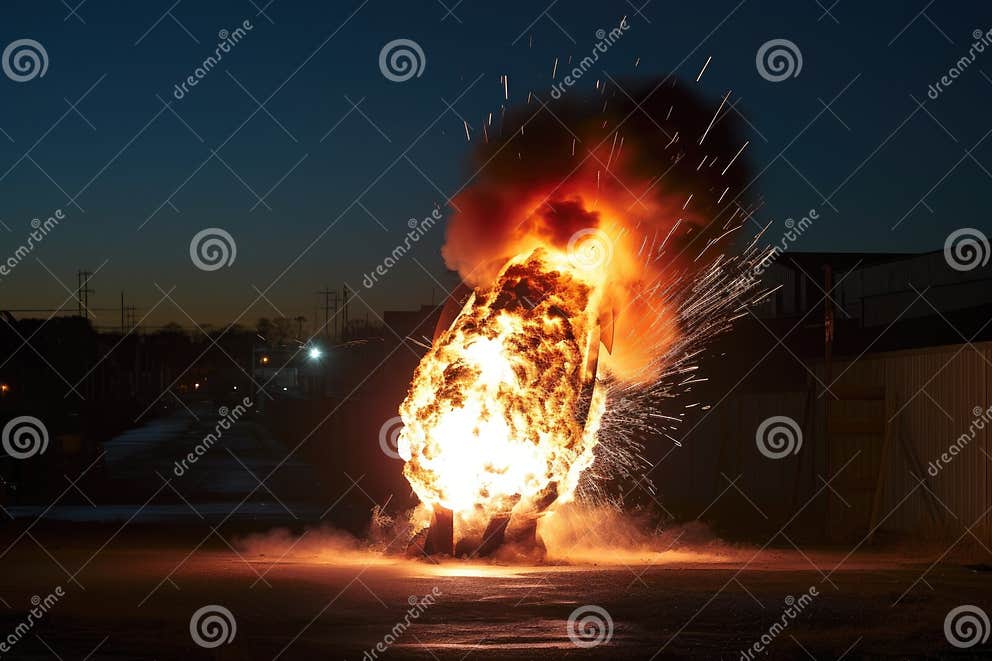 Reusable Rocket Thruster Test Fire at Night Stock Photo - Image of ...