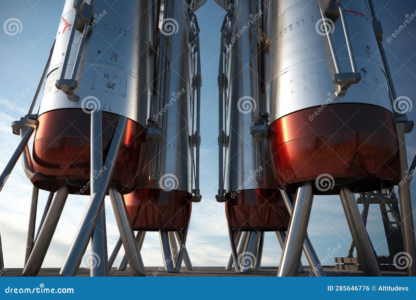 Reusable Rockets Propulsion System and Fuel Tanks Close-up Stock Photo ...