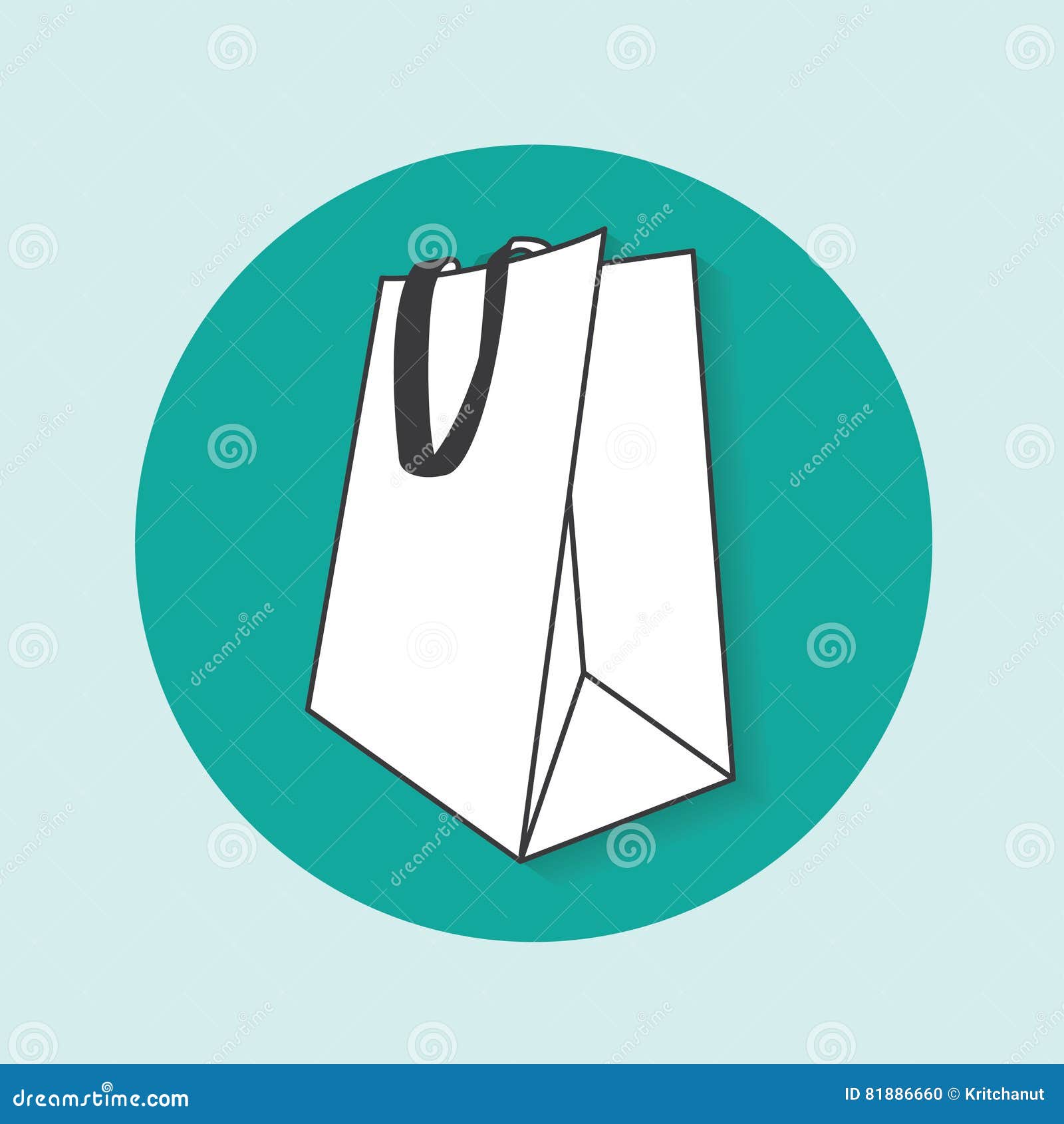 Reusable Shopping Bag Vector Icon Stock Vector - Illustration of handle ...