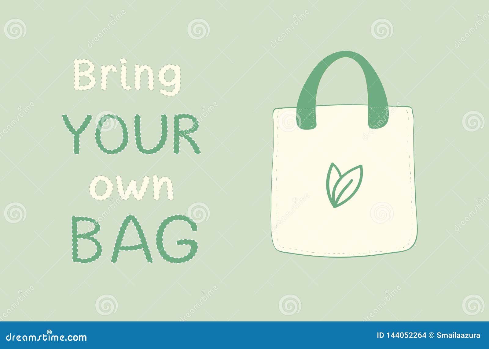 Reusable Textile Bag Vector Illustration with Hand Drawn Lettering ... Reusable Textile Bag Vector Illustration with Hand Drawn Lettering ...
