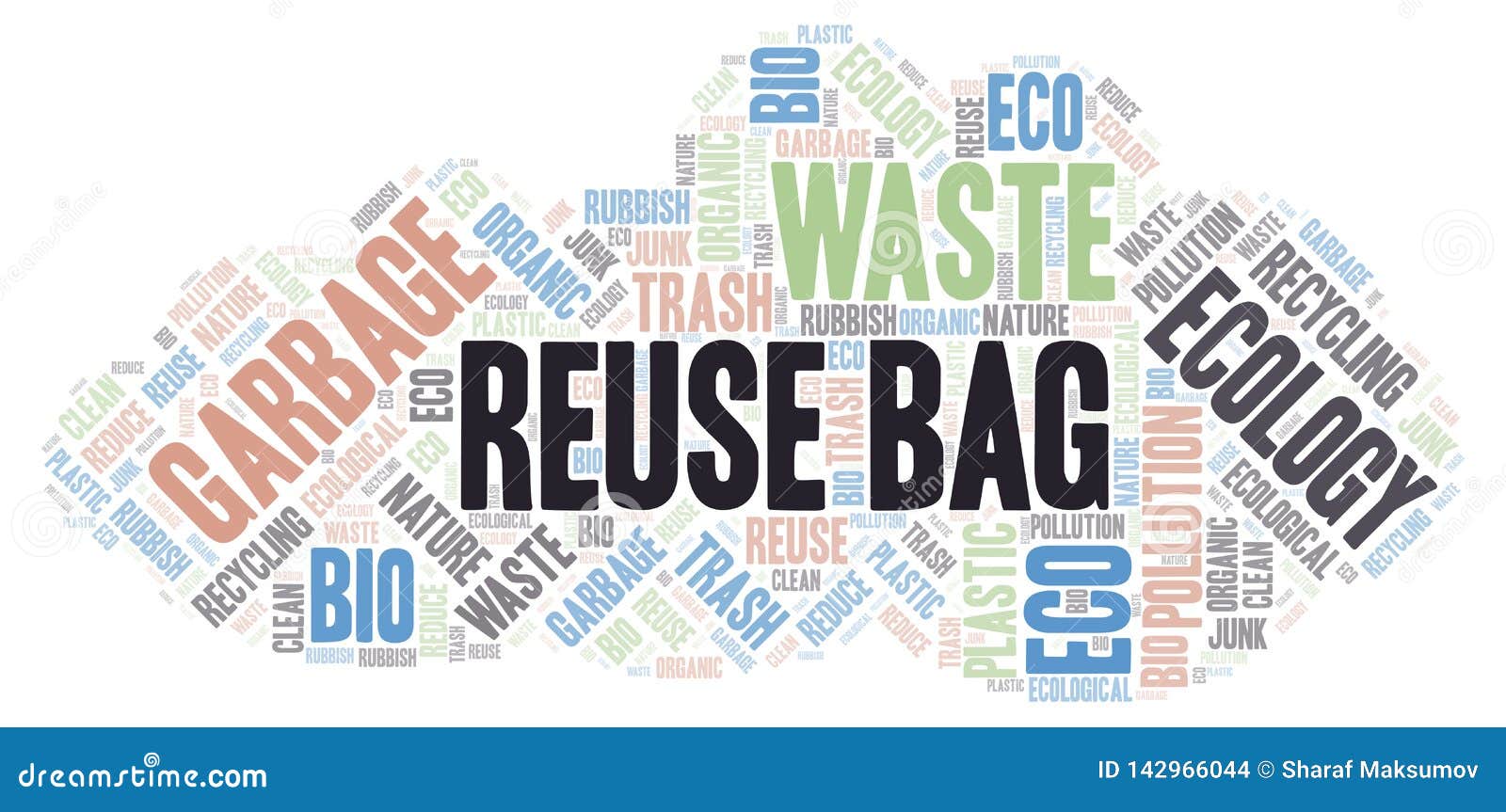 Reuse Bag word cloud stock illustration. Illustration of recycling ...