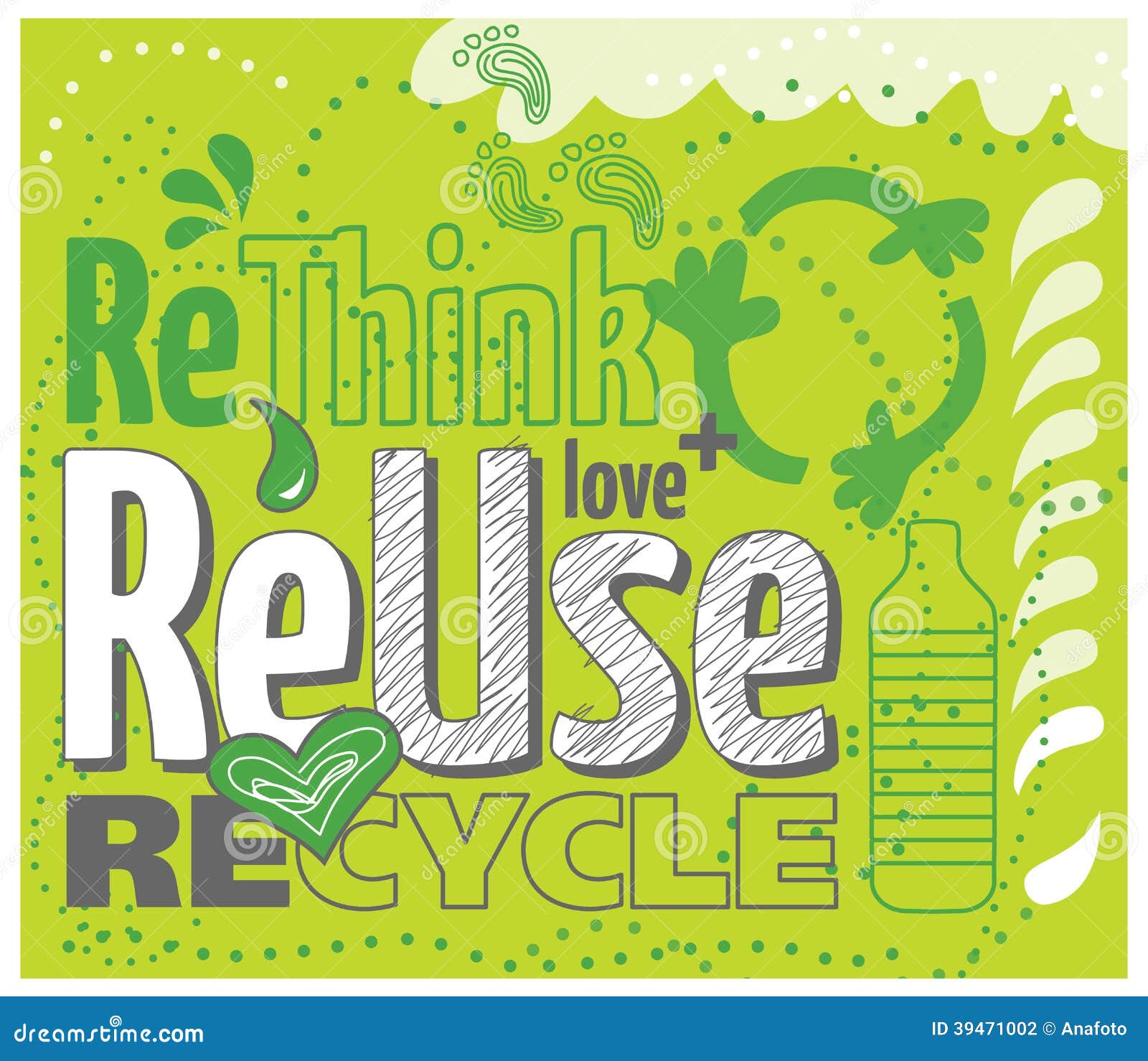 Think Green concept stock illustration. Illustration of graphic - 39471002