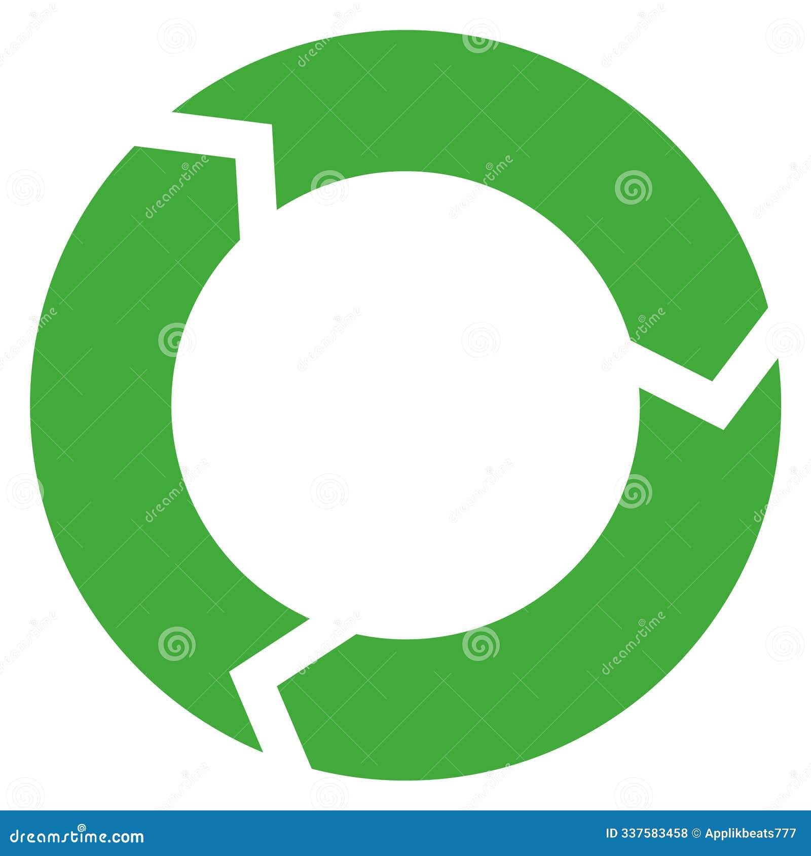 Reuse Material Cycle. Green Arrow Circle Icon Stock Illustration ...