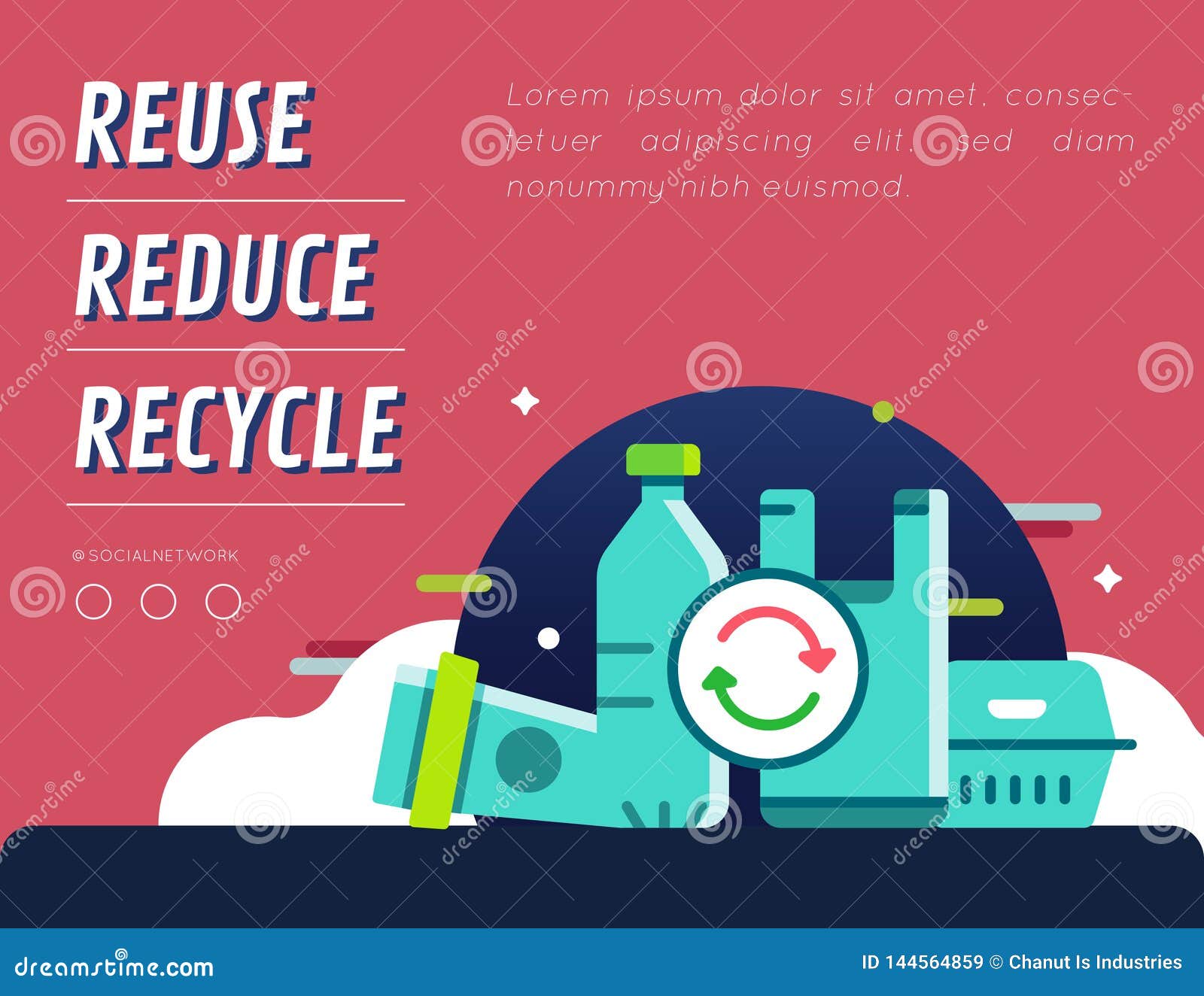 Reuse Reduce Recycle Campaign Graphic Content Layout Stock Vector ...