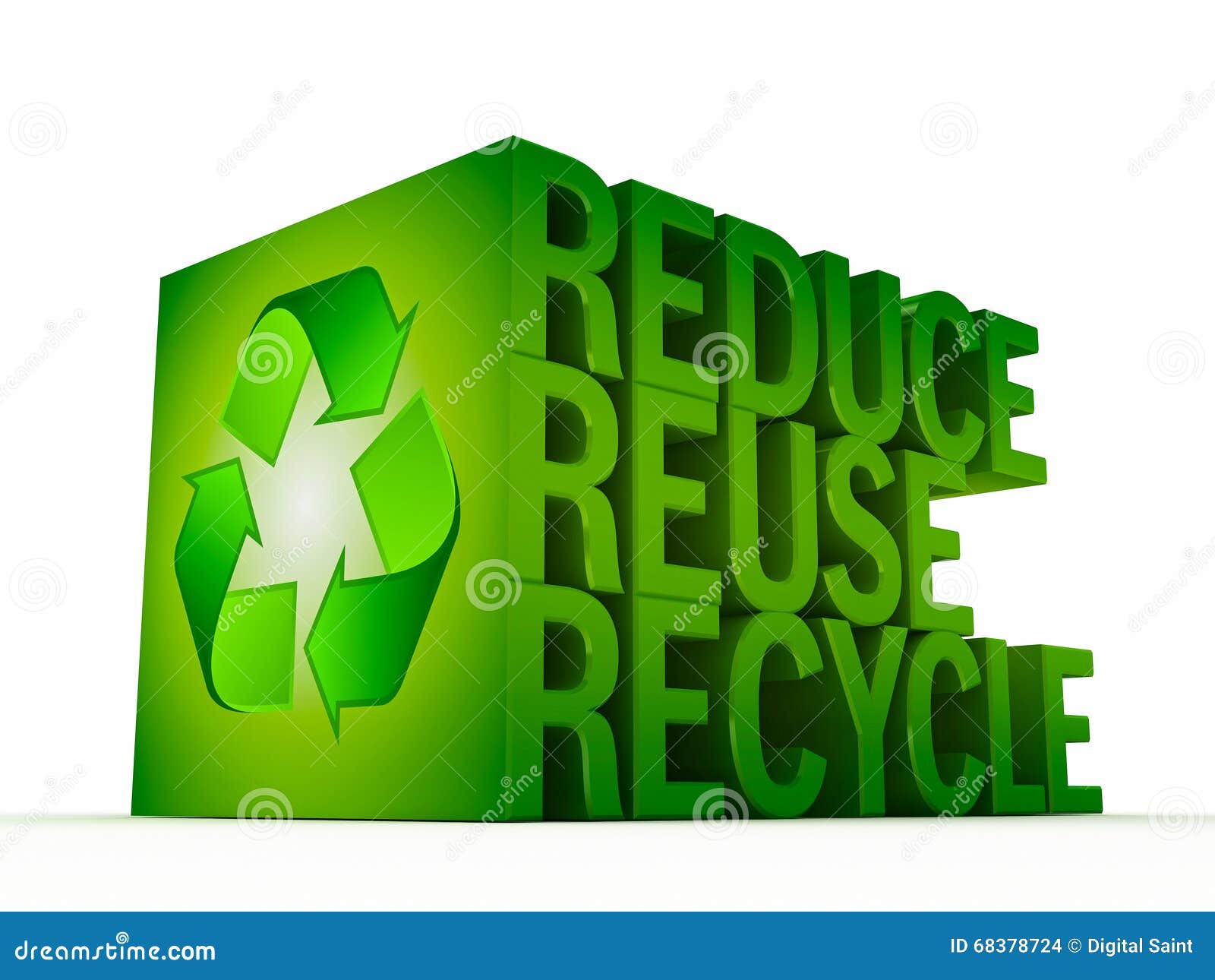 Reuse . Reduce . Recycle | 3D Extruded Text Stock Illustration ...