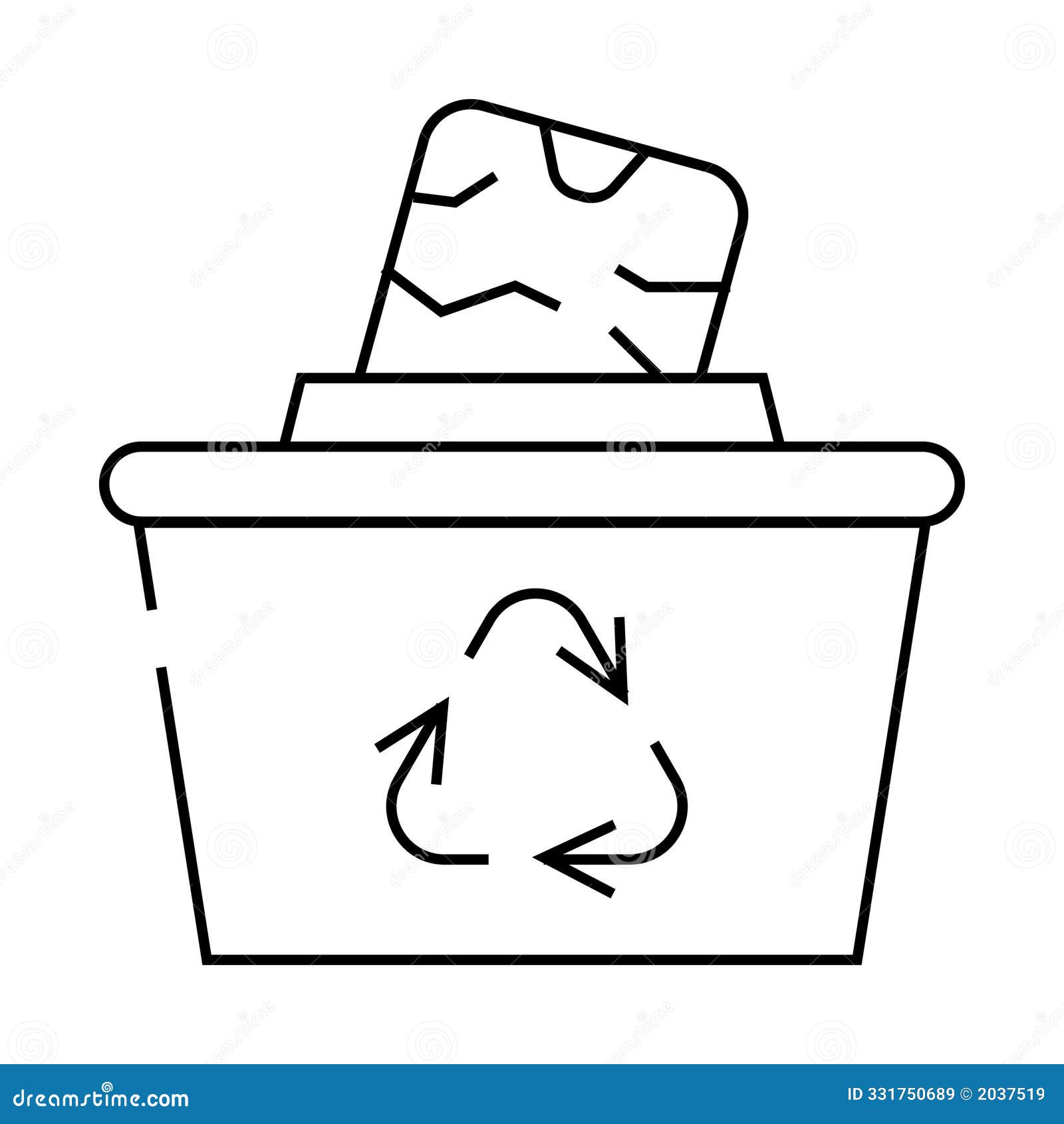 Reuse Solid Waste Line Icon Vector Illustration Stock Illustration ...
