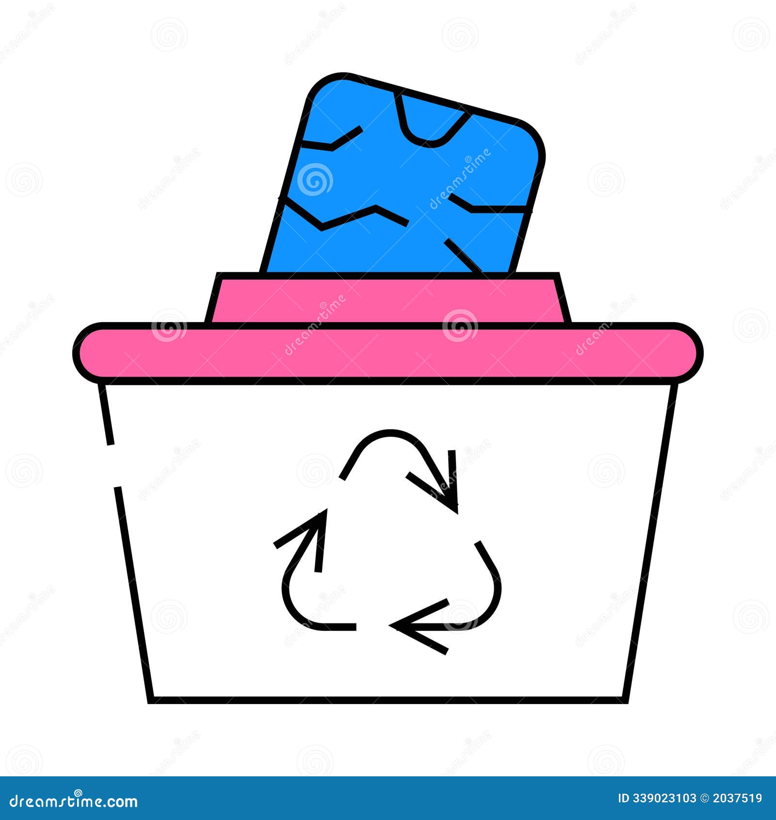 Reuse Solid Waste Icon Color Illustration Stock Vector - Illustration ...