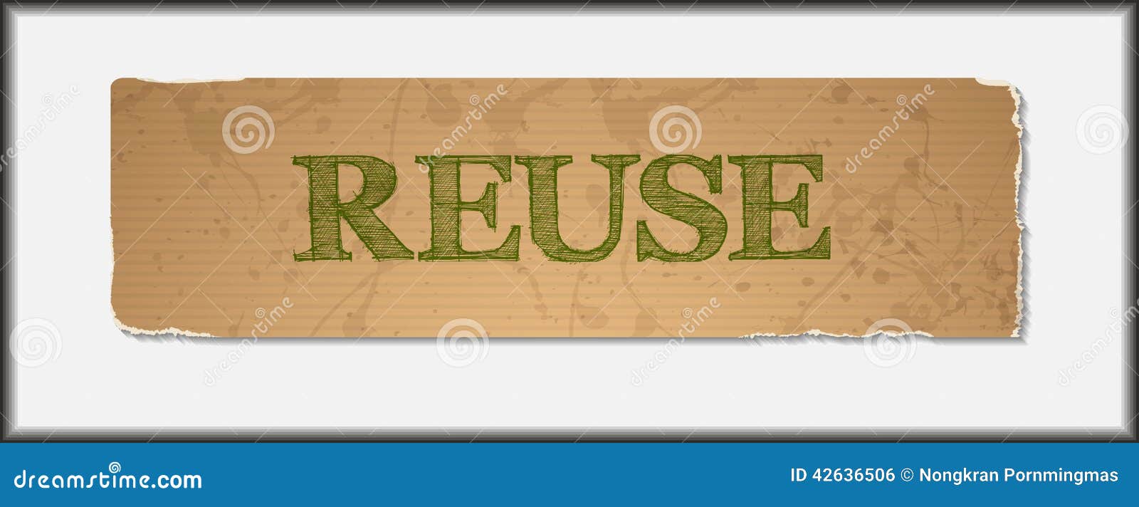 Reuse Text On Blank Grunge Recycled Paper Vector Illustration ...