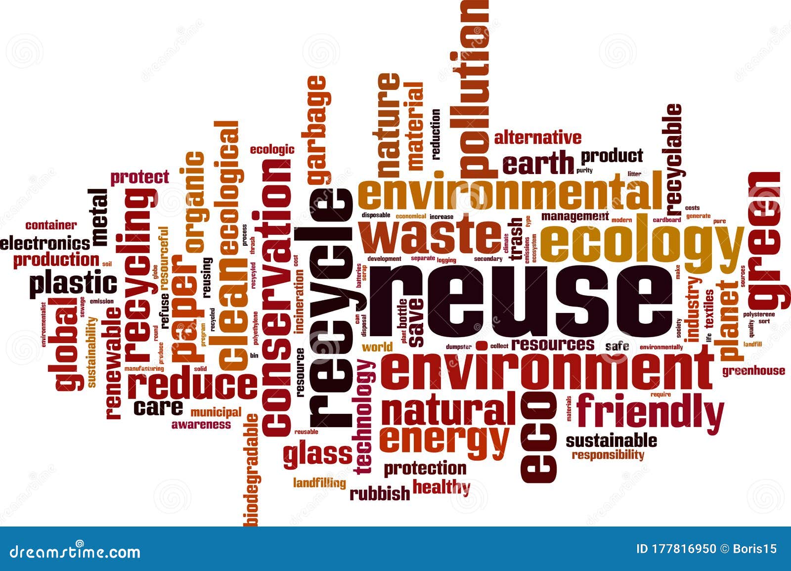 Reuse word cloud stock vector. Illustration of product - 177816950