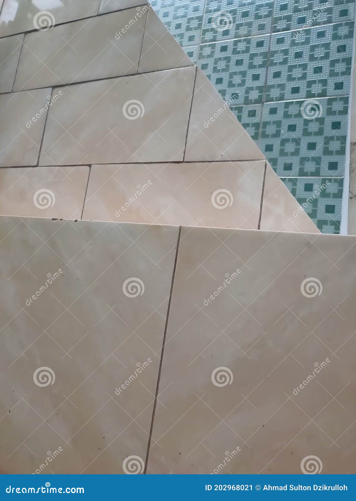 Reusing Ceramic Tile on the Floor Stock Image - Image of hardwood ...