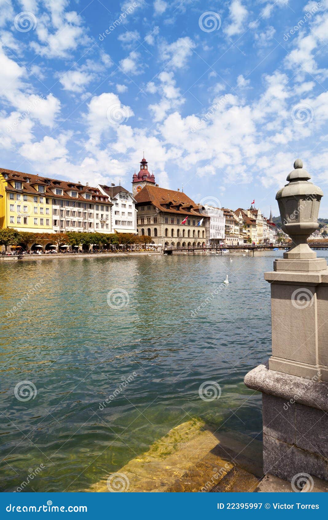 Reuss River in Luzern, Switzerland Stock Image - Image of architecture ...