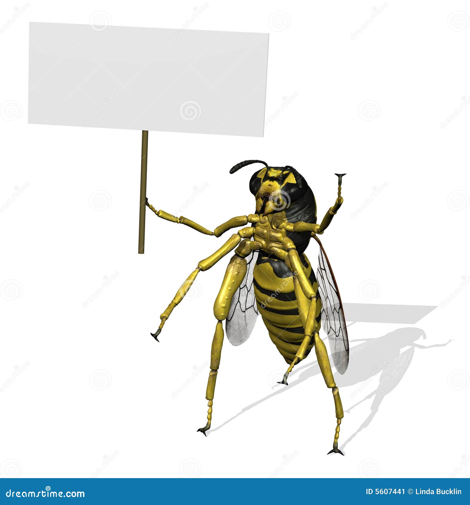 Reuze Wesp met Leeg Teken stock illustratie. Illustration of giftig ...