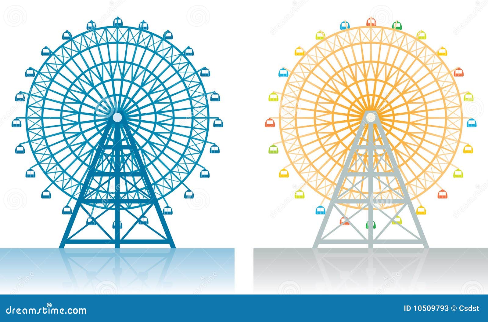Reuzenrad vector illustratie. Illustration of wiel, geïsoleerd - 10509793