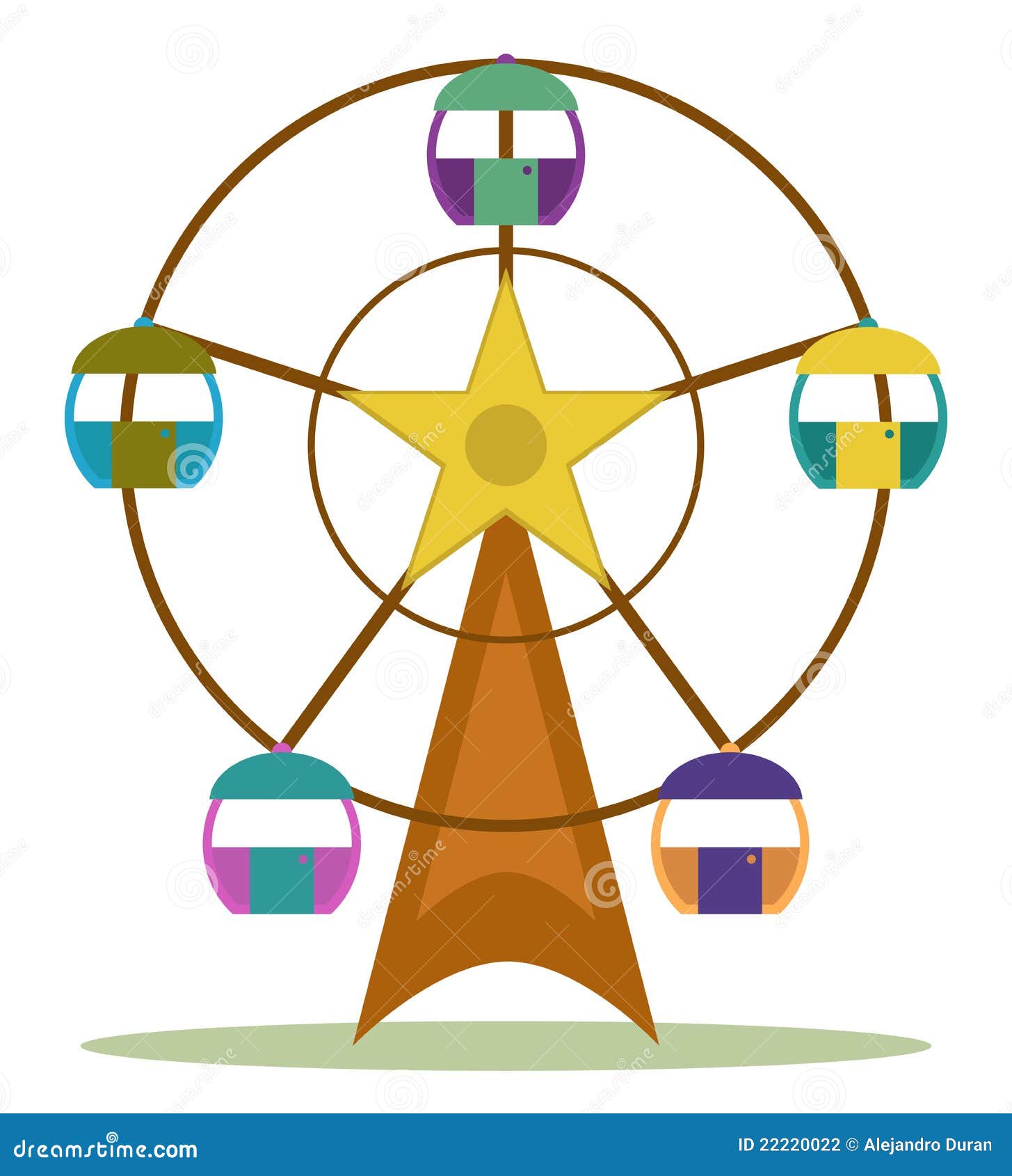 Reuzenrad vector illustratie. Illustration of achtergrond - 22220022