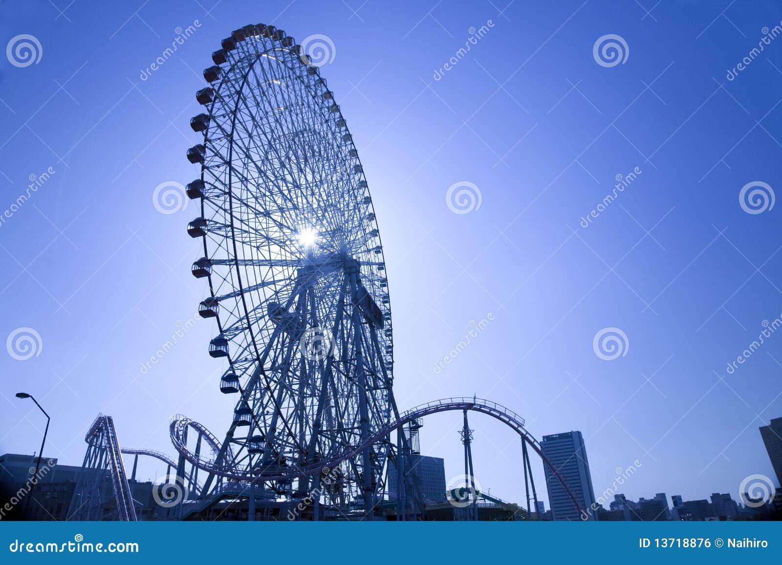 Reuzenrad van het silhouet stock foto. Image of mooi - 13718876