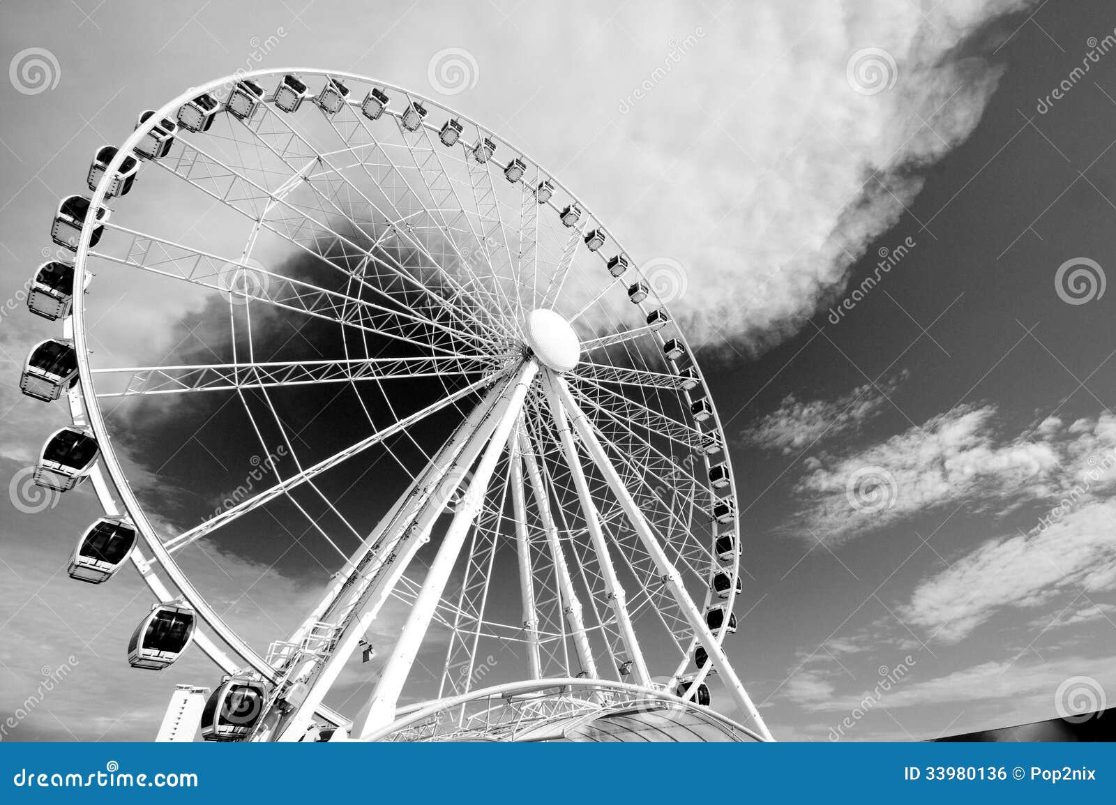 Reuzenrad in zwart-wit stock foto. Image of kind, park - 33980136