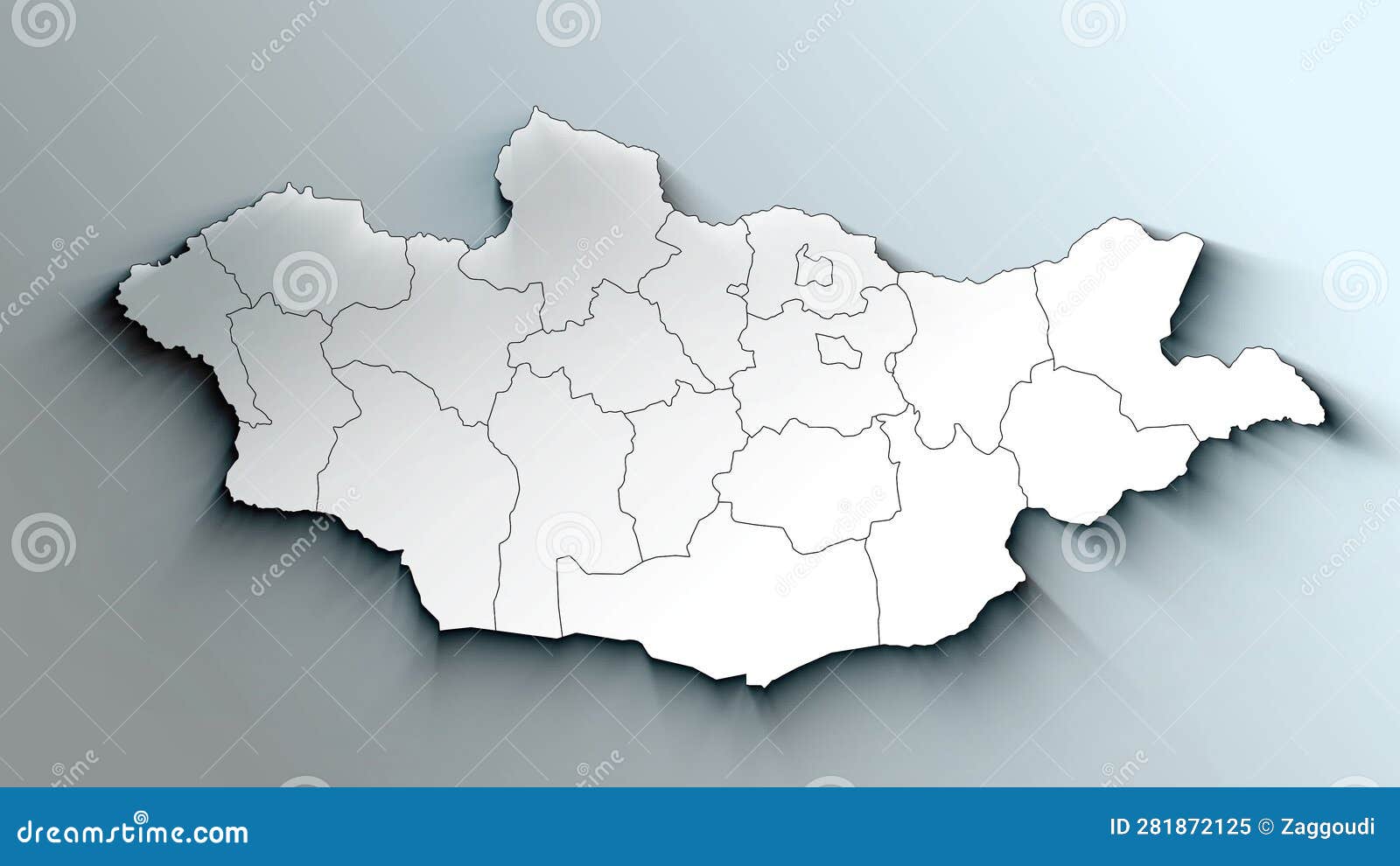 Modern White Map of Mongolia with Provinces Stock Video - Video of ...