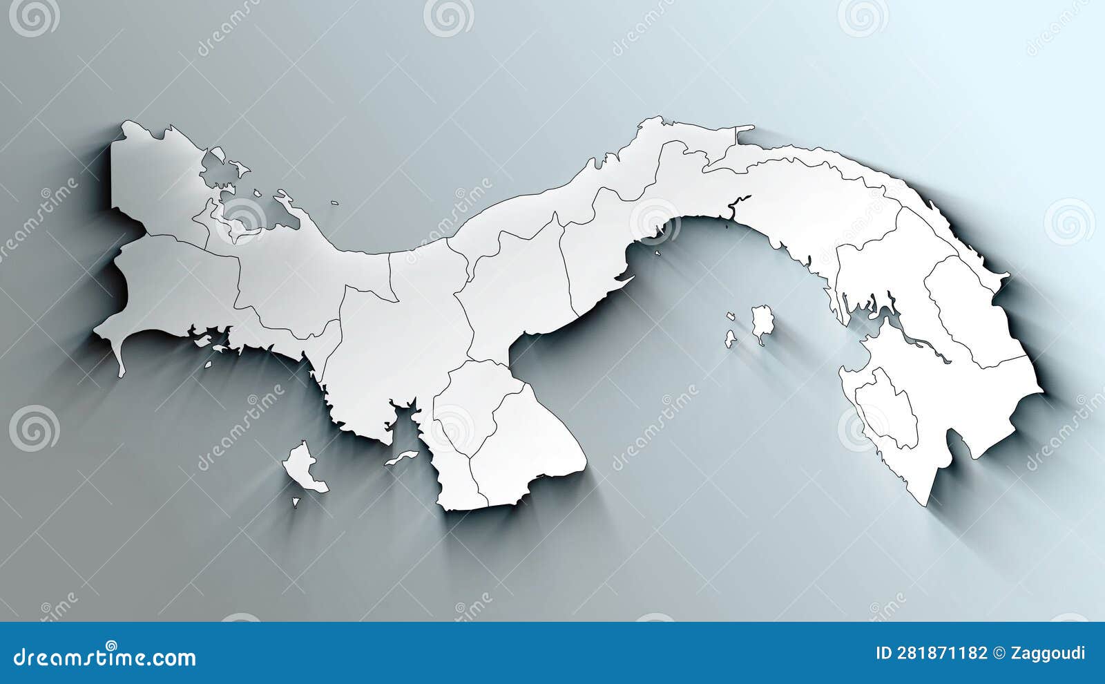Modern White Map of Panama with Provinces Stock Footage - Video of rica ...