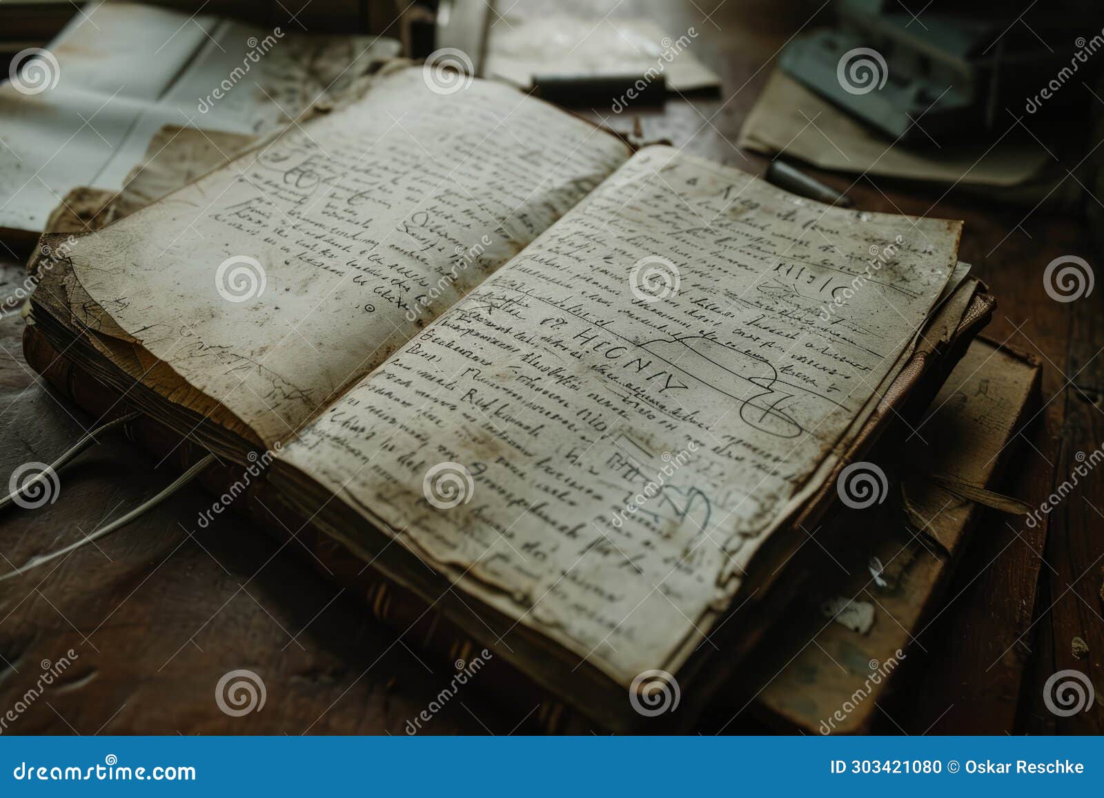 A Close-up of a Detective S Worn Notebook Stock Illustration ...