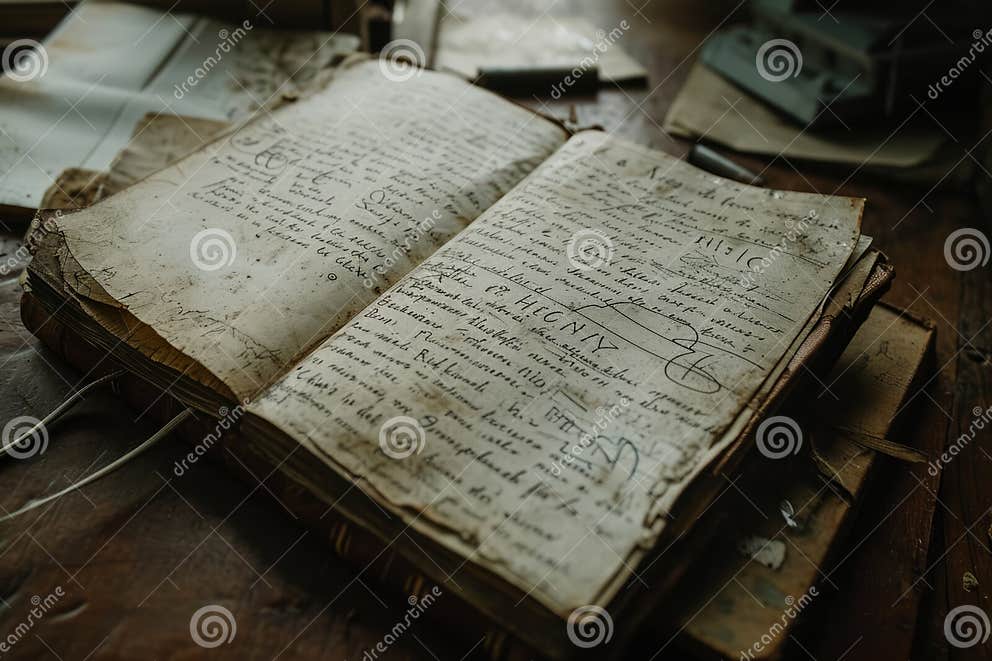 A Close-up of a Detective S Worn Notebook Stock Illustration ...