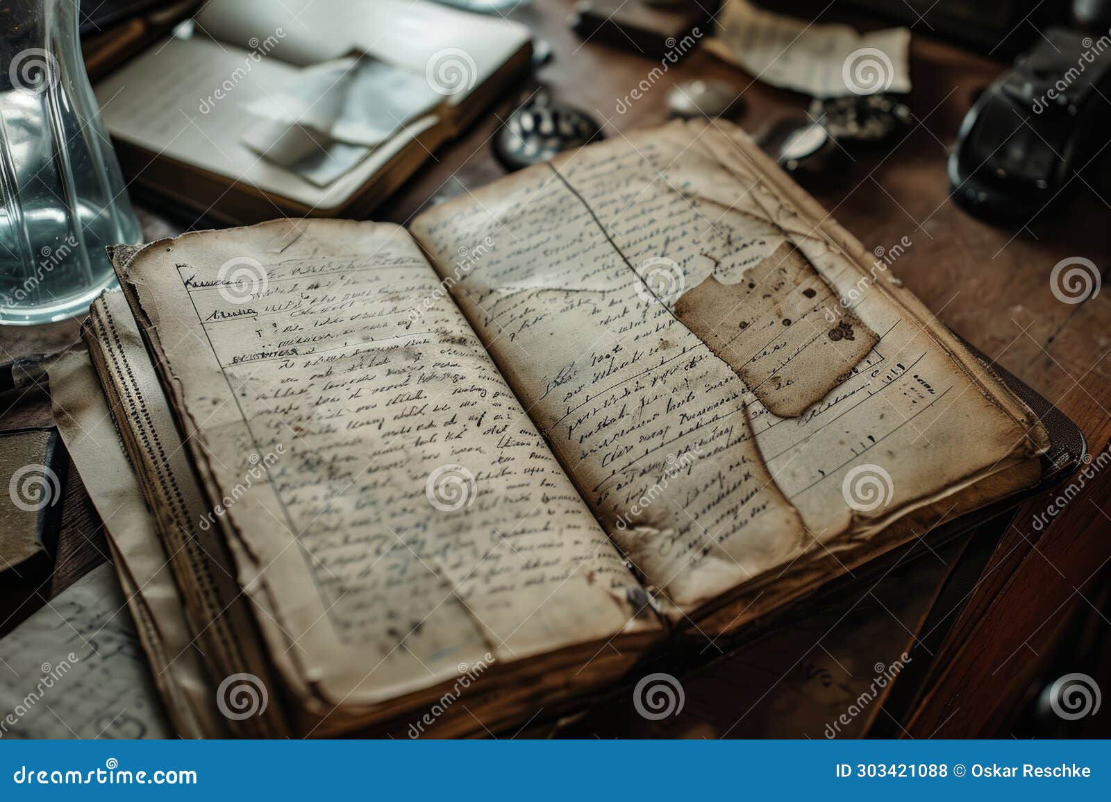 A Close-up of a Detective S Worn Notebook Stock Photo - Image of ...