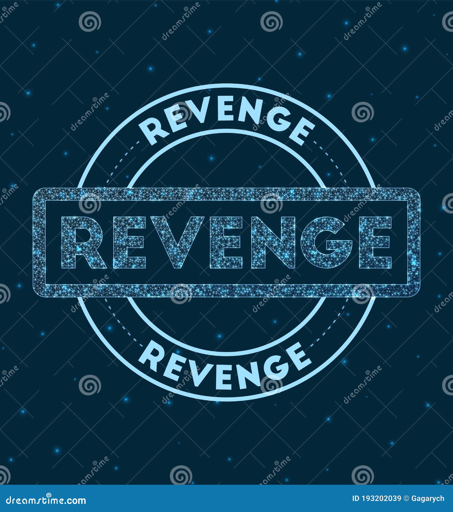 Revenge. Glowing Round Badge Stock Vector - Illustration of cyberspace ...