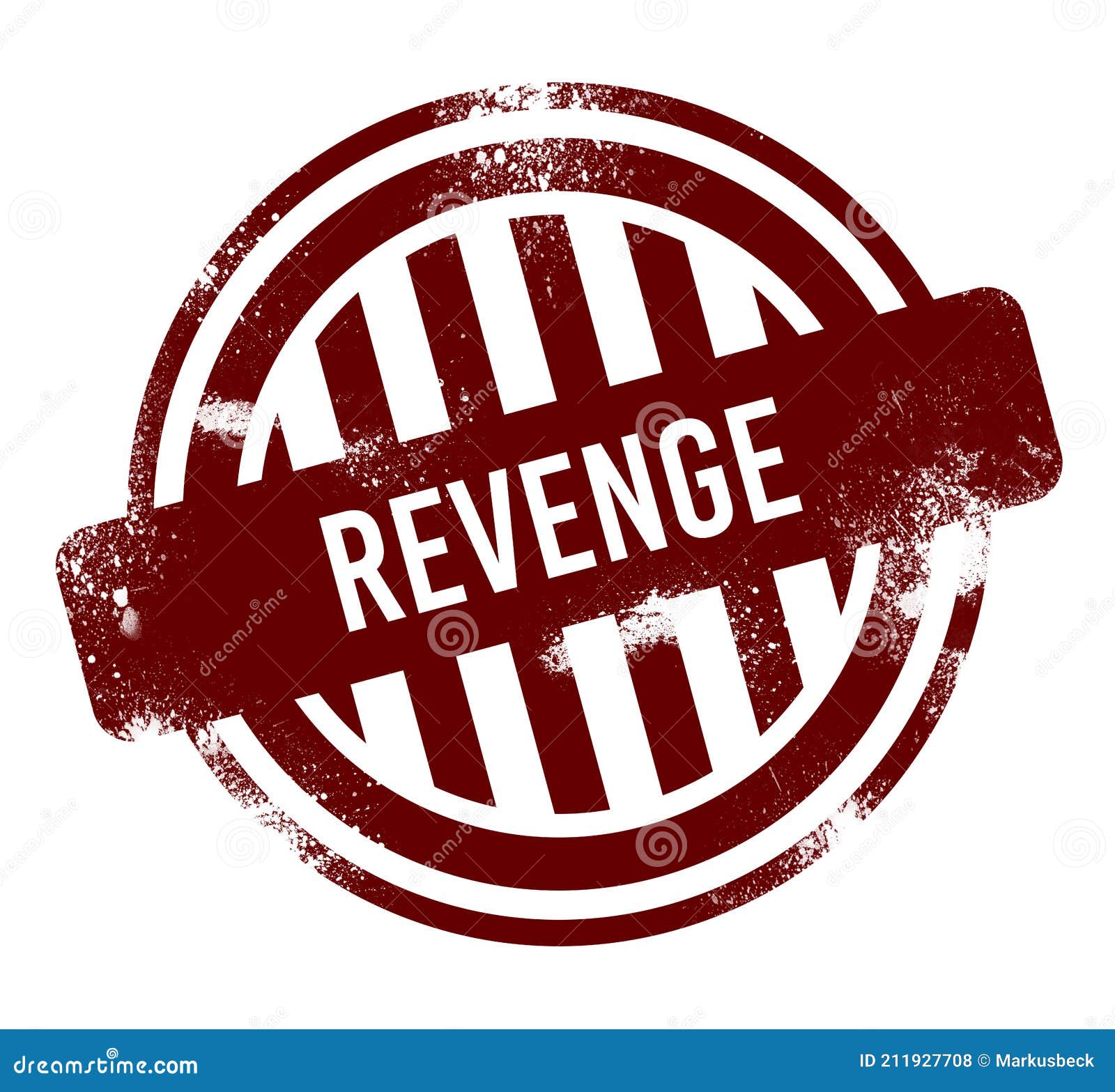 Revenge - Red Round Grunge Button, Stamp Stock Illustration ...