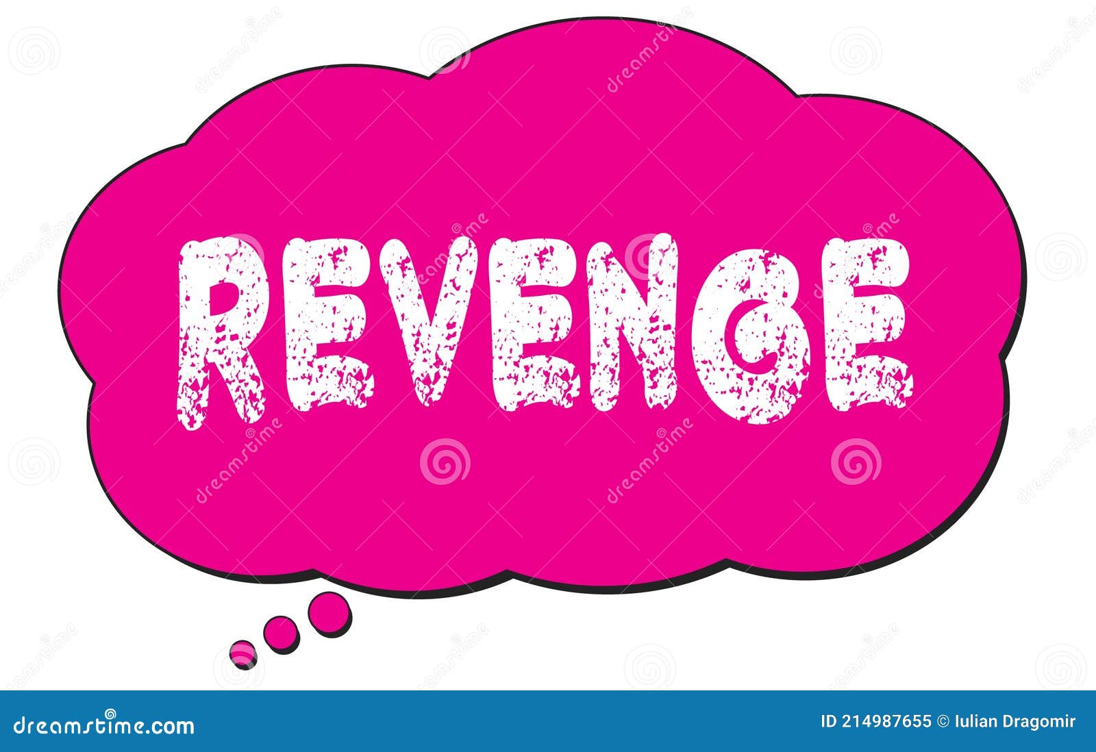 REVENGE Text Written on a Pink Cloud Bubble Stock Illustration ...