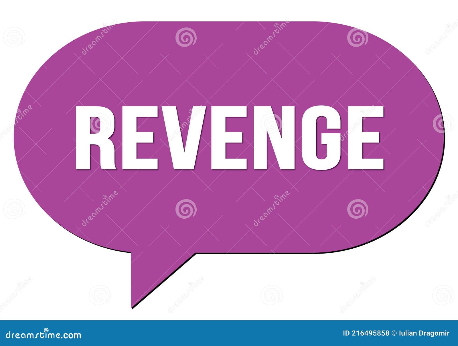 REVENGE Text Written in a Violet Speech Bubble Stock Illustration ...