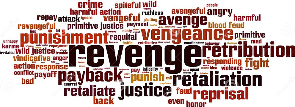 Revenge word cloud stock vector. Illustration of furious - 177816425