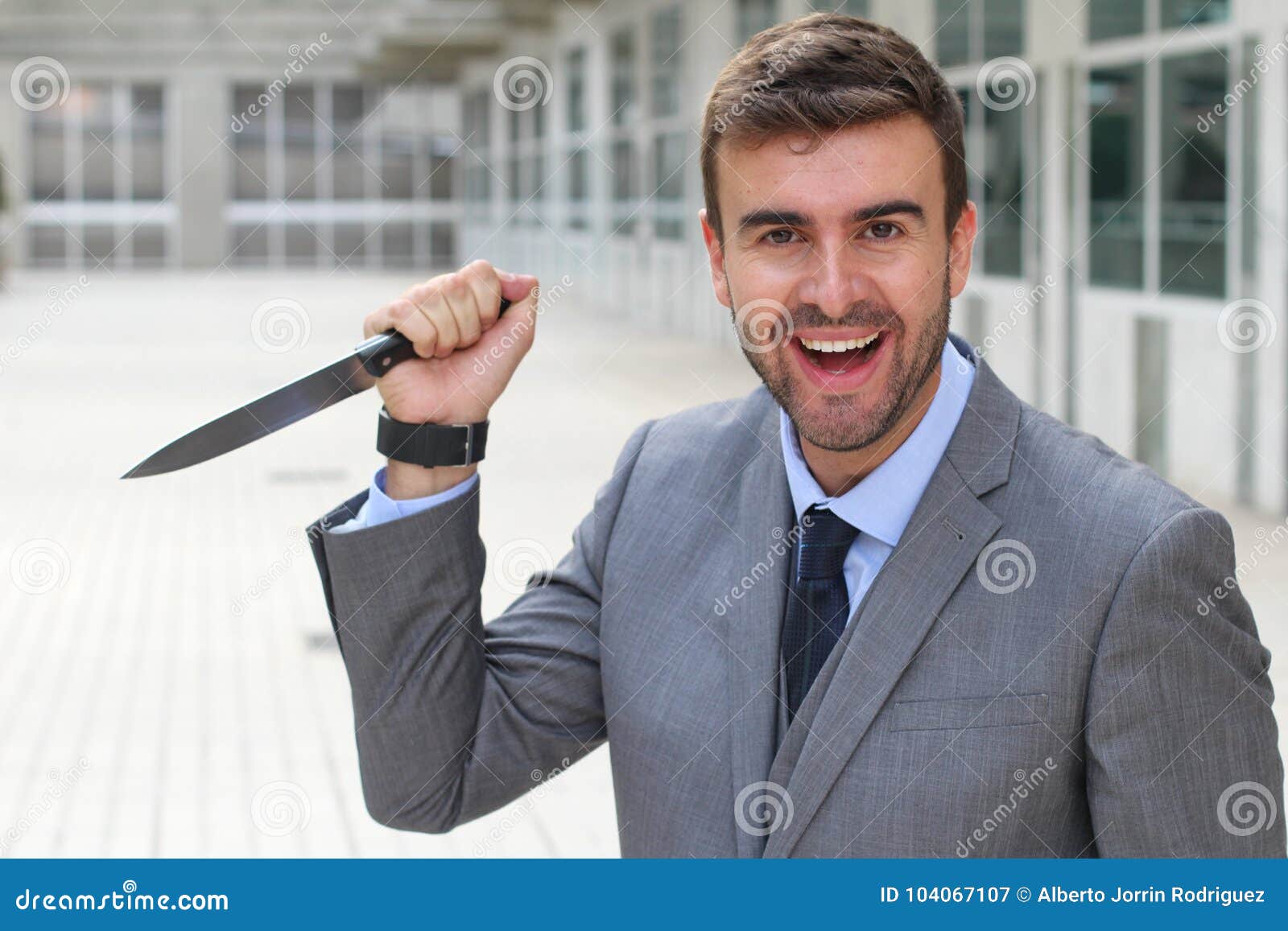 Revengeful Worker Ready To Kill Stock Image - Image of holding, murder ...