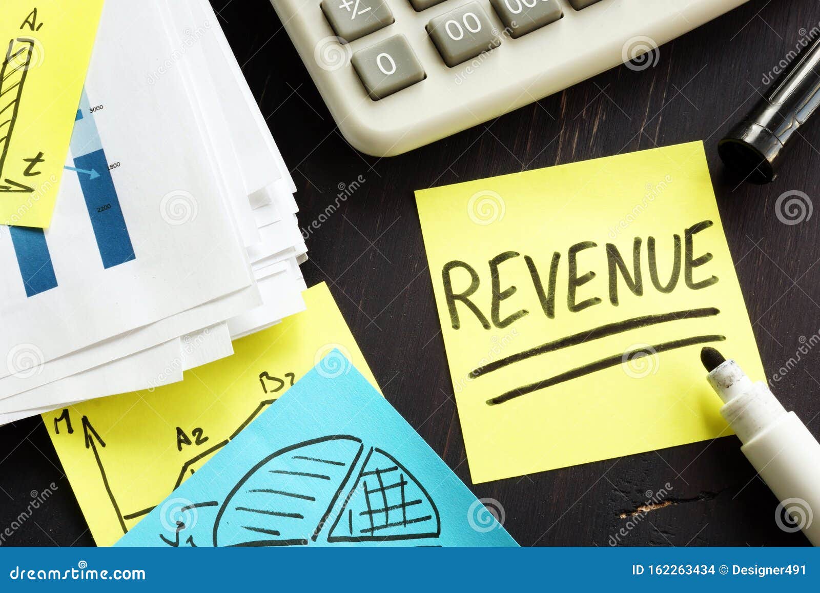 Revenue Concept. Desk with Stack of Accounting Documents Stock Photo ...