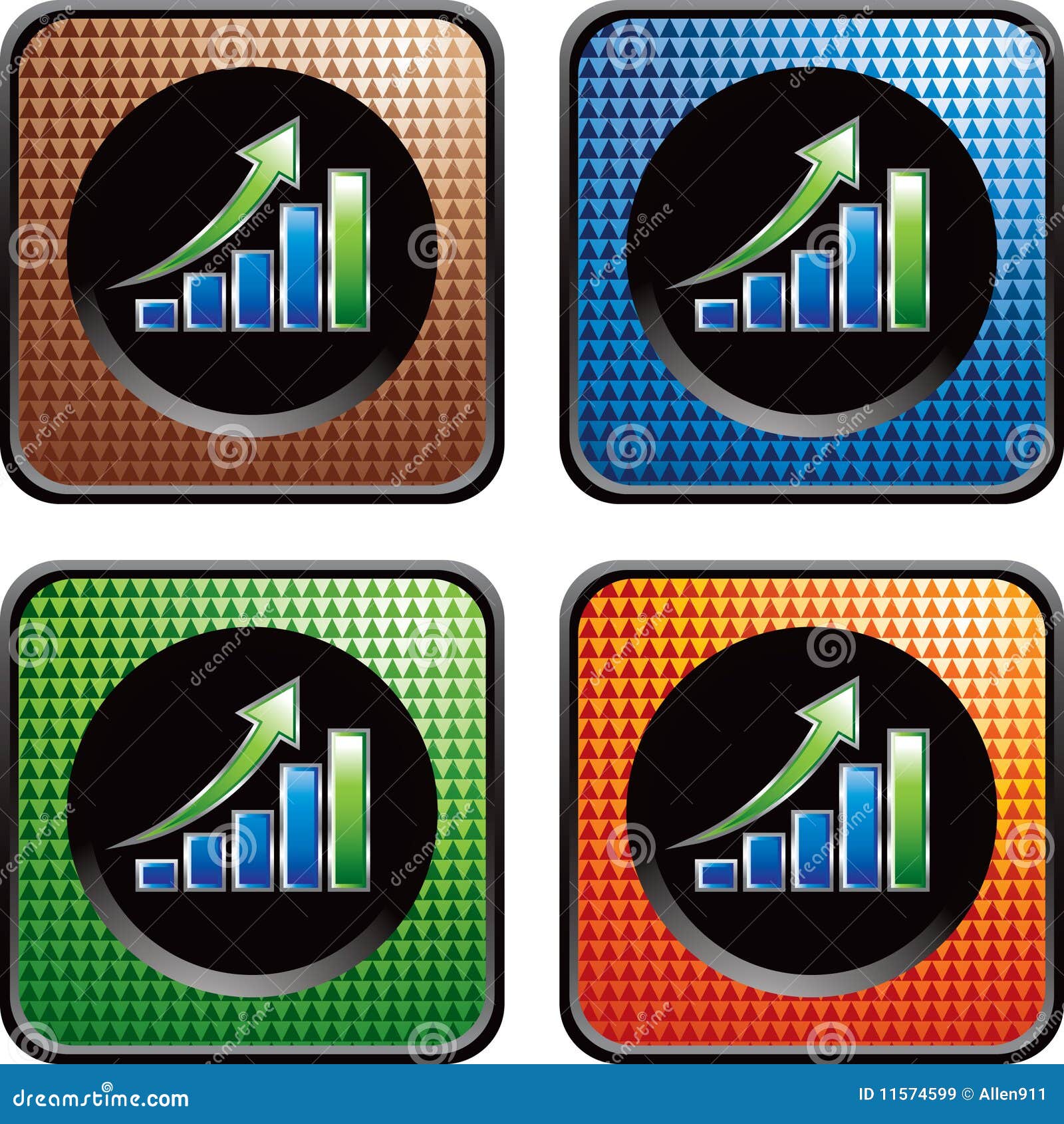 Revenue Growth Chart on Checkered Web Buttons Stock Vector ...