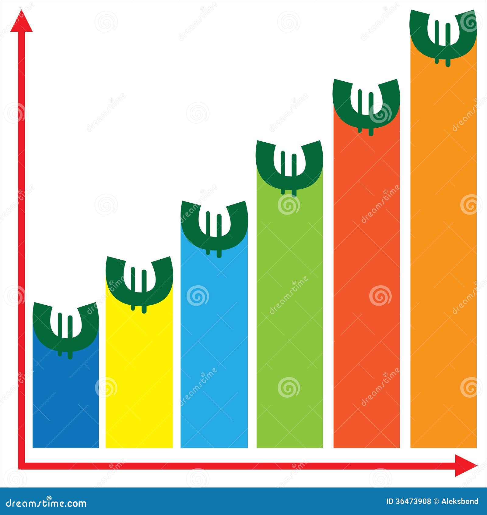 Revenue Growth Graph Isolated on White Stock Vector - Illustration of ...