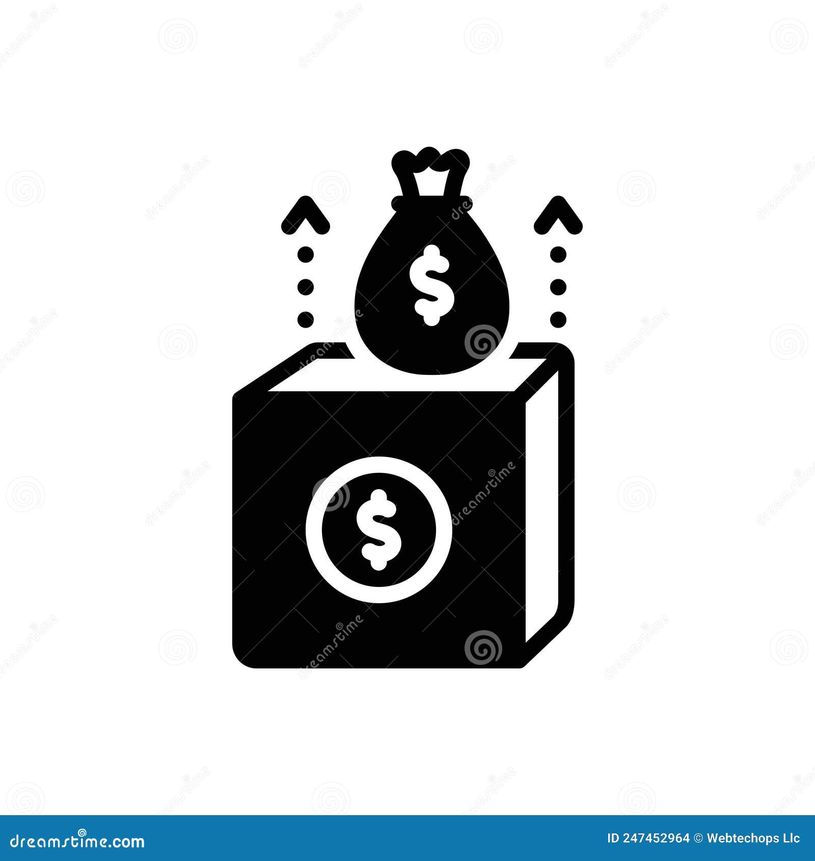 Black Solid Icon for Revenue, Income and Proceeds Stock Vector ...