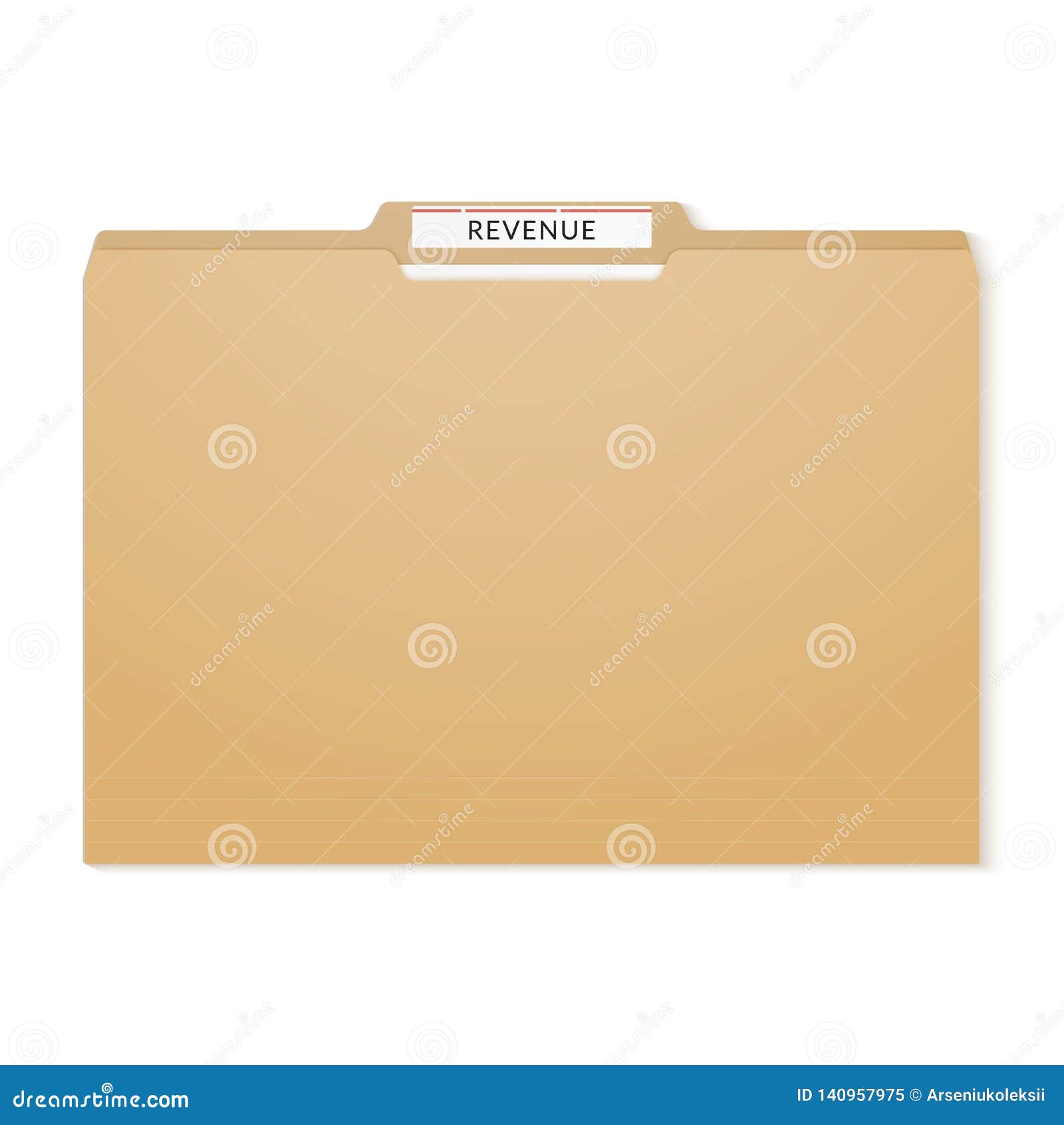 Revenue Report Binder. Manila Folder Papers Archive Stock Vector ...