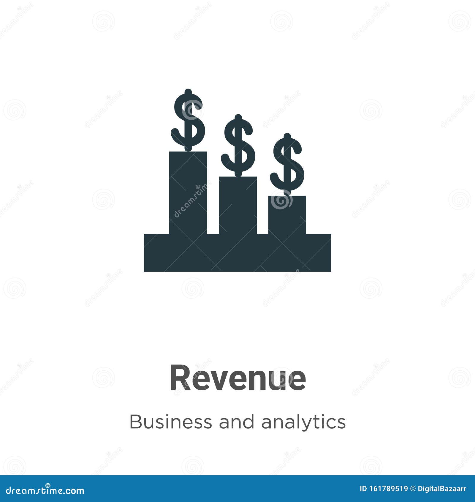 Revenue Vector Icon on White Background. Flat Vector Revenue Icon ...