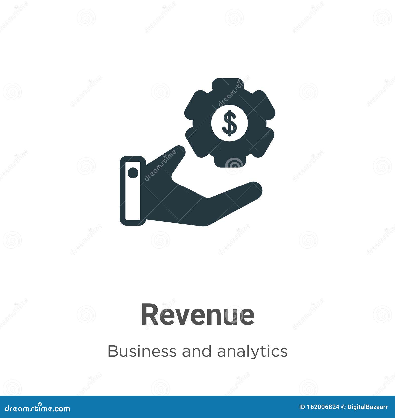 Revenue Vector Icon on White Background. Flat Vector Revenue Icon ...