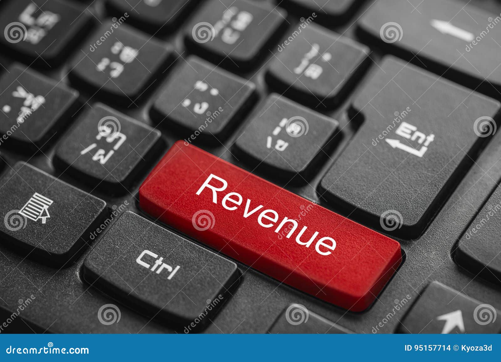 Revenue Word on Red Keyboard Button Stock Photo - Image of office ...