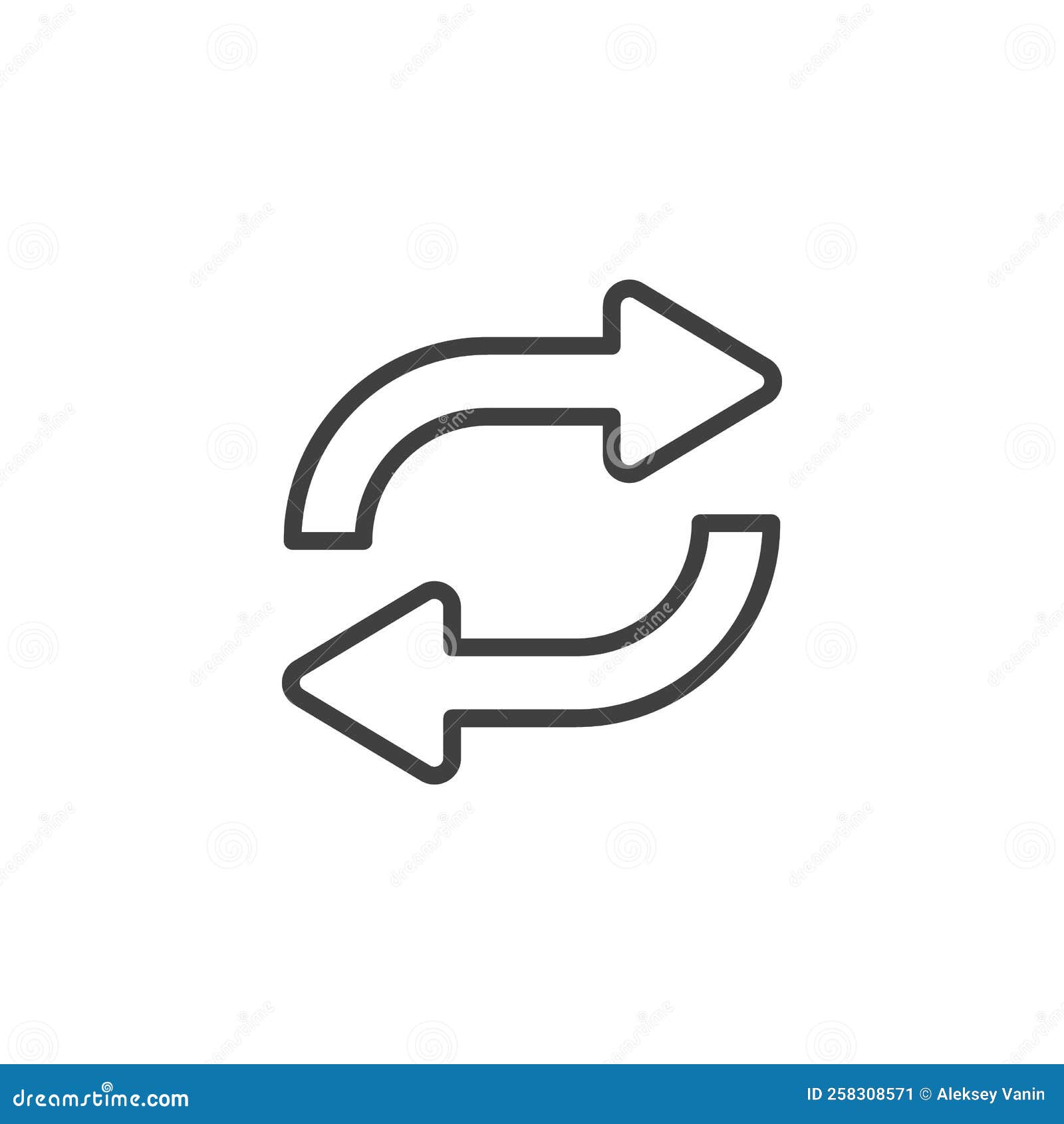 Reverse arrows line icon stock vector. Illustration of rotate - 258308571