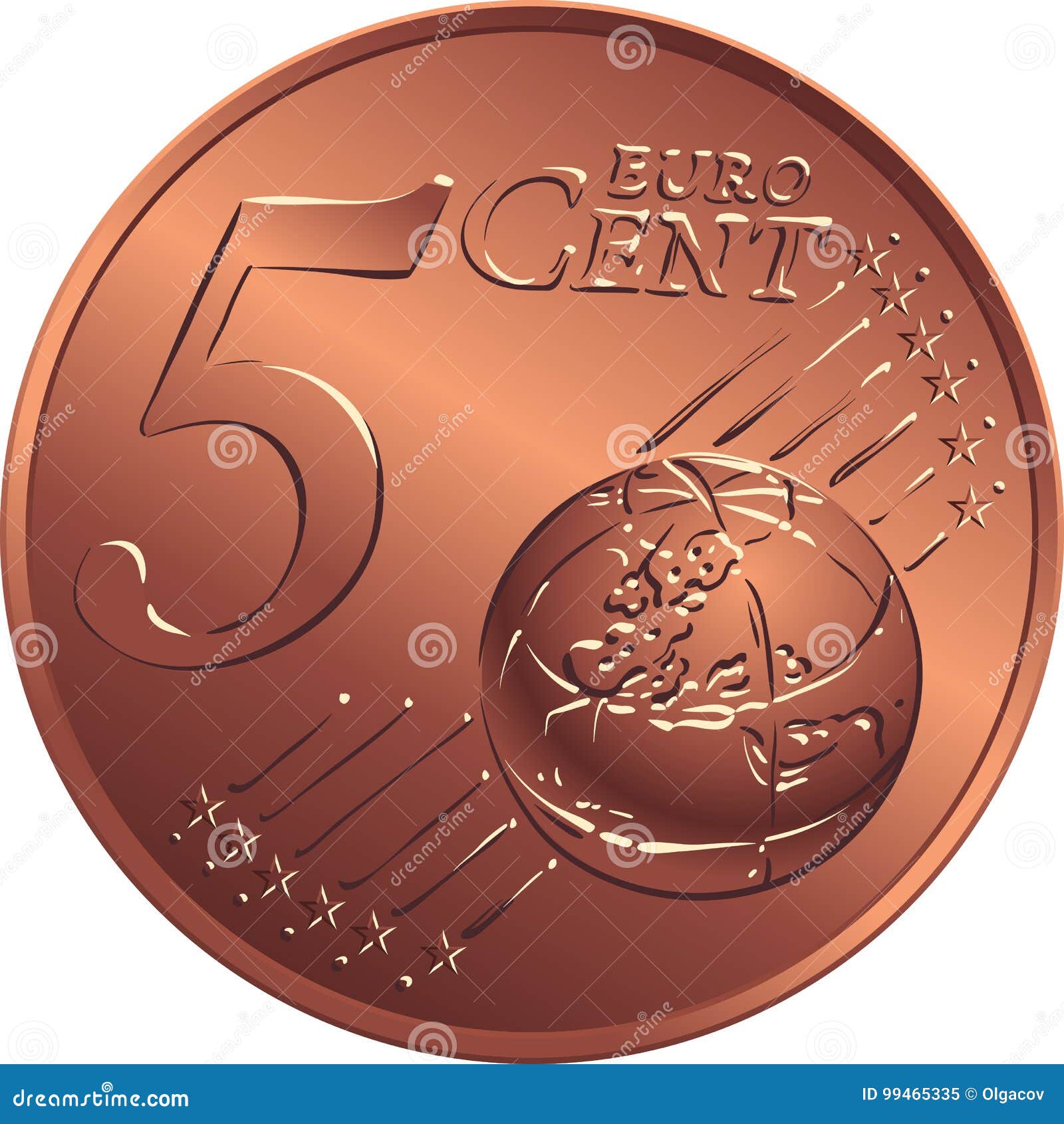 Brass Two Cent Coin, 1864 Vintage Illustration Cartoon Vector ...